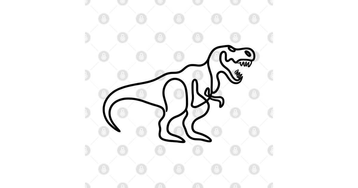 Tyrannosaurus Rex Line Art - T Rex - T-Shirt | TeePublic