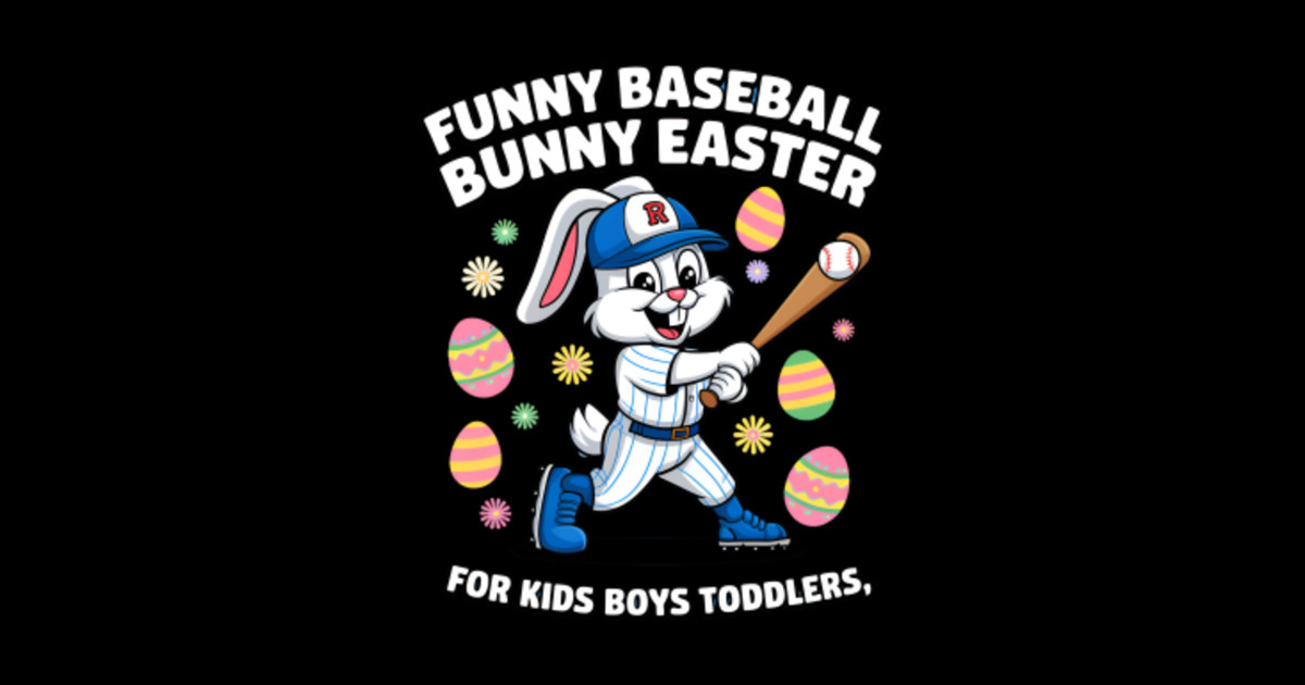 Happy Easter Bunny Playing Baseball Easter Sport - Happy Easter ...