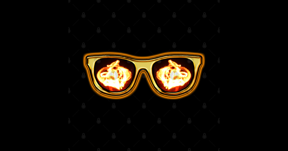 Fire Glasses - Glasses - Sticker | TeePublic