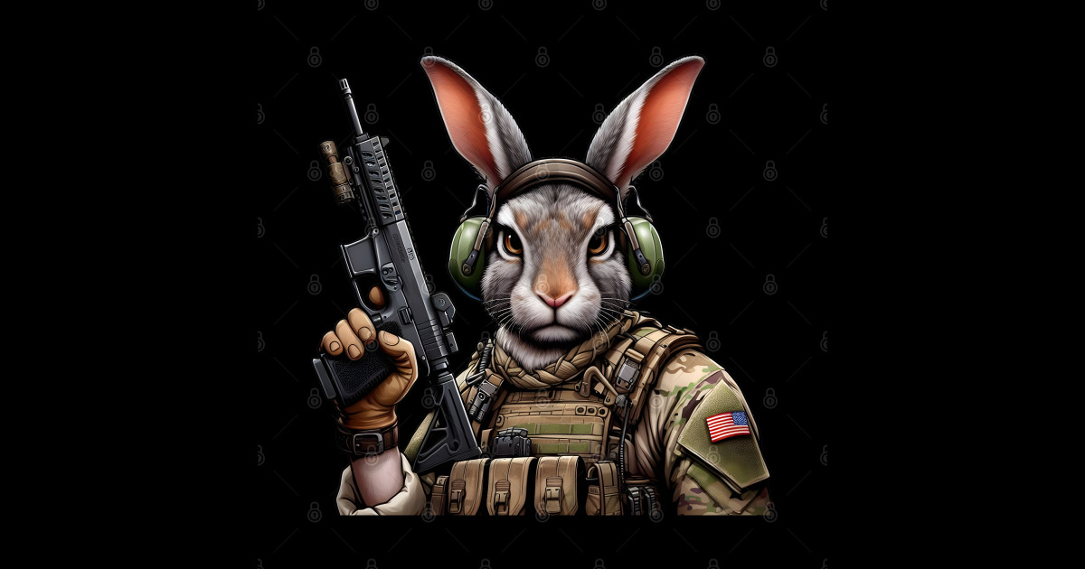 Tactical Rabbit - Rabbit - Sticker | TeePublic