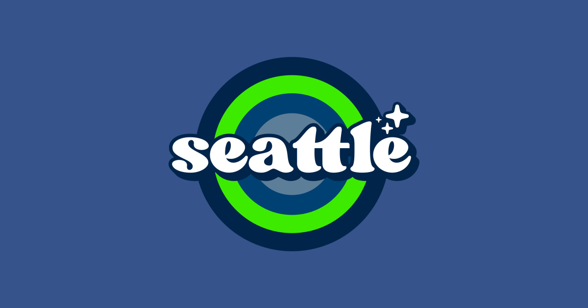 Vintage Seattle Sunset Seal // Retro City Emblem for Seattle ...