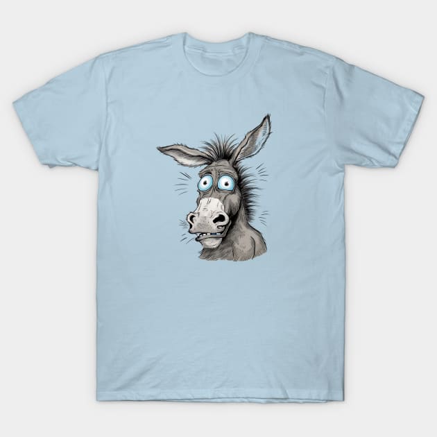 Confused Looking Donkey Funny Face Hilarious Illustration - Donkey - T ...
