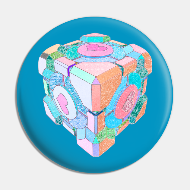 My Companion Cube - Portal - Pin | TeePublic