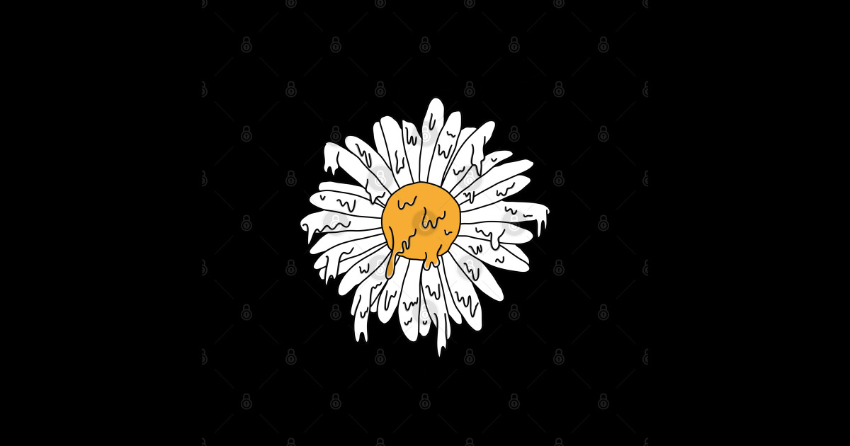 Drippy Grime Art Melting Daisy Pattern - Stay Weird - Sticker | TeePublic