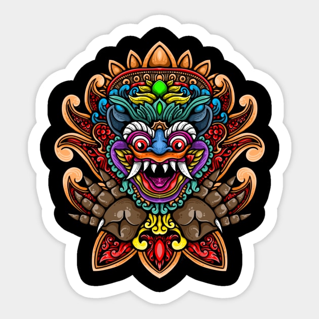 Bali Barong Mask - Barong Bali - Sticker | TeePublic