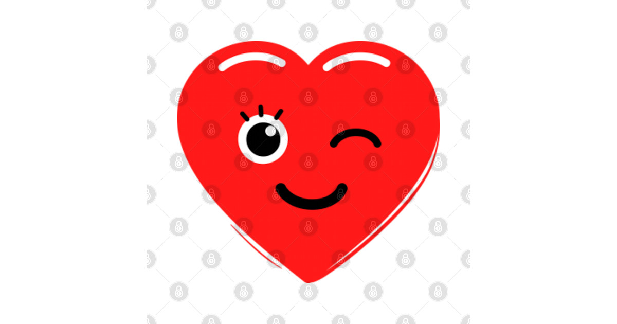 Cute winking heart - Heart - T-Shirt | TeePublic