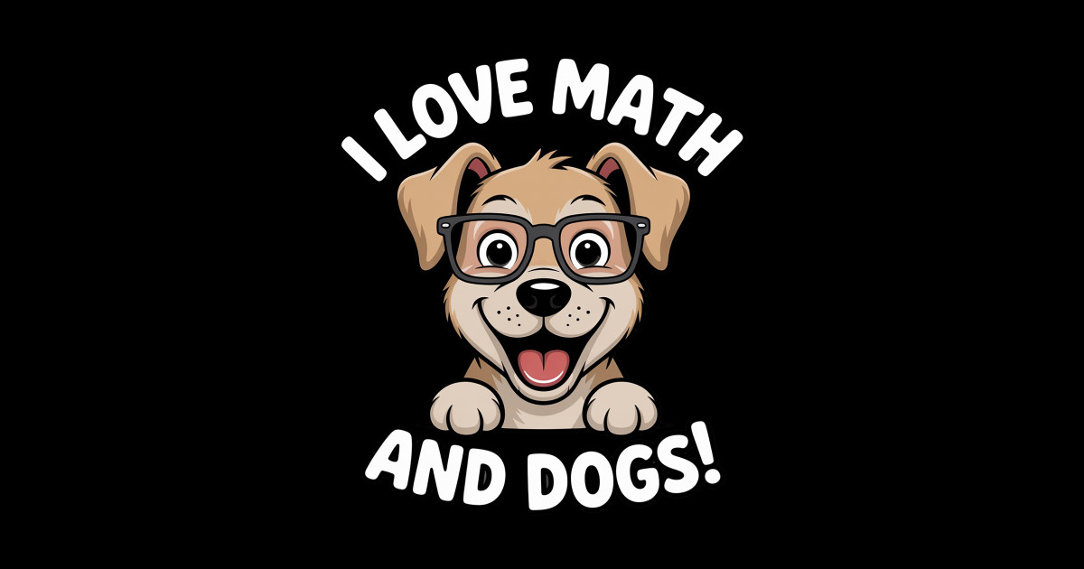 I Love Math And Dogs Algebra Brown Dog Teacher Student Gift Men Women ...