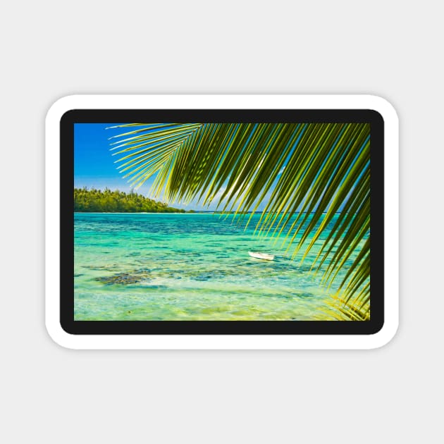 Moorea Palm and Canoe - Moorea Palm And Canoe - Magnet | TeePublic