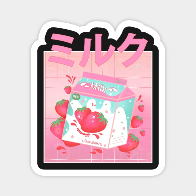 Retro 90s Japanese Kawaii Strawberry Milk Shake Carton - Strawberry ...
