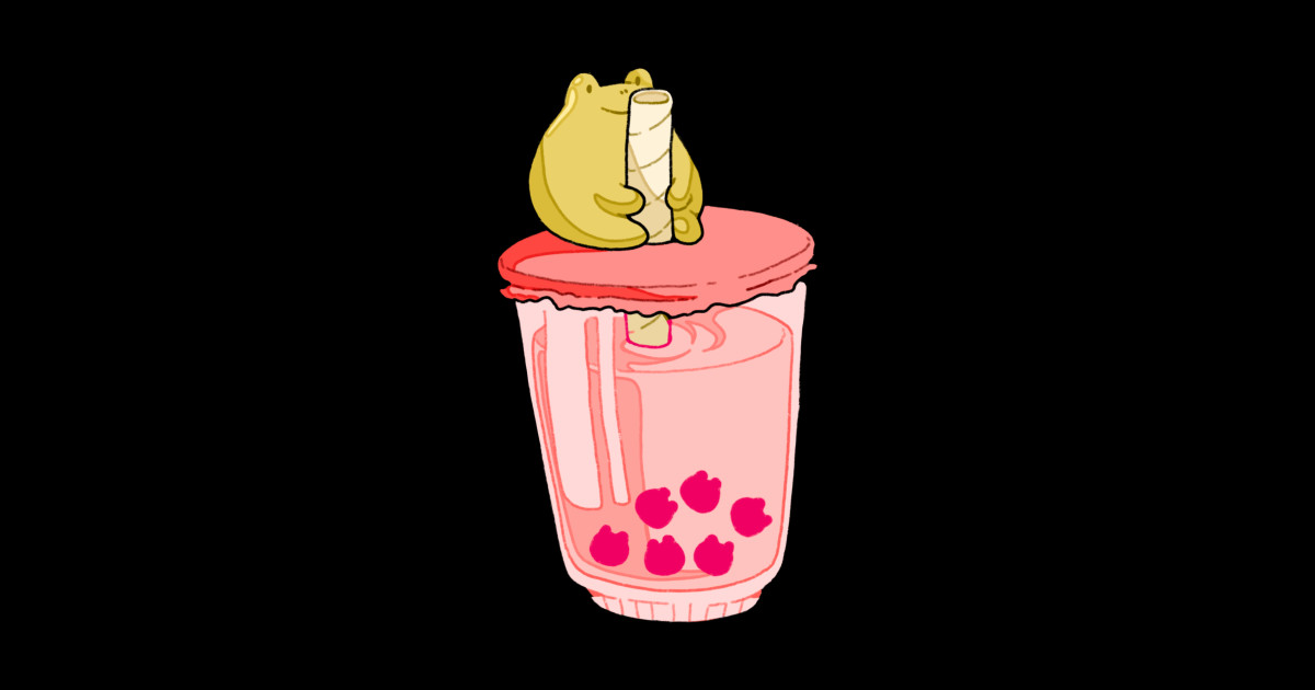 Frog boba - Frog - Sticker | TeePublic