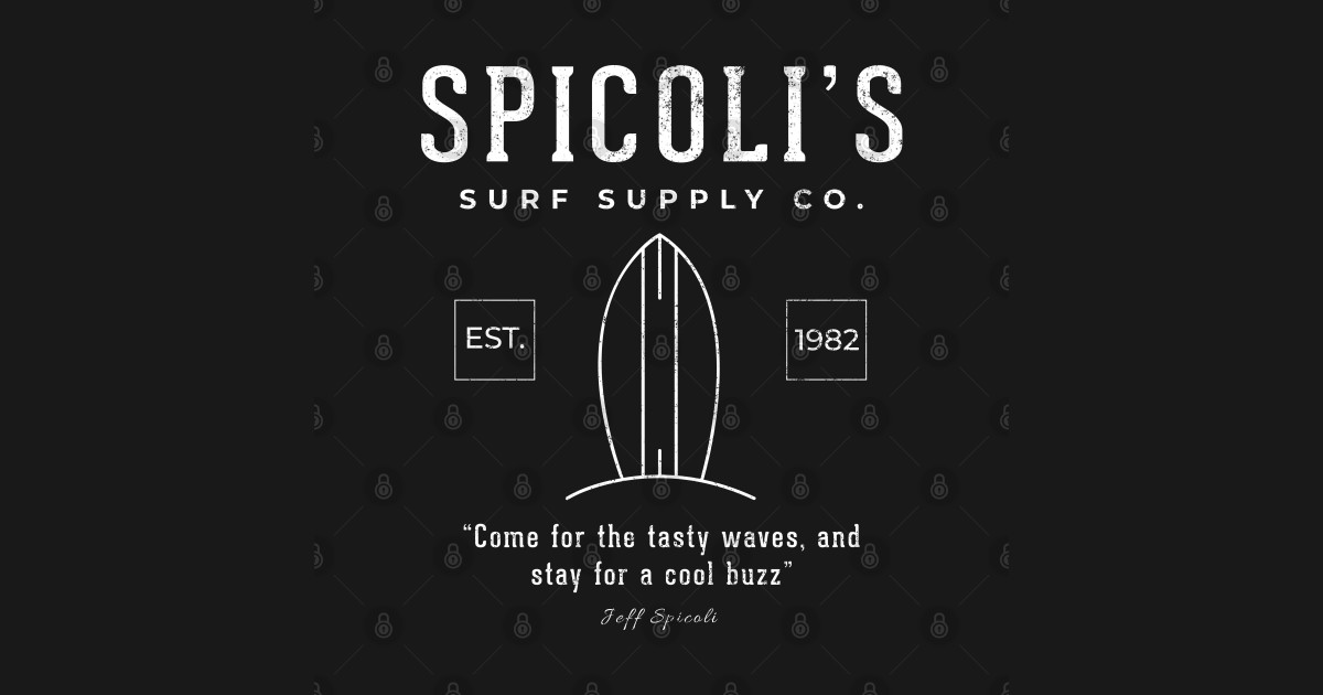 Spicol's Surf Supply Co. - modern vintage logo - Spicoli - T-Shirt ...