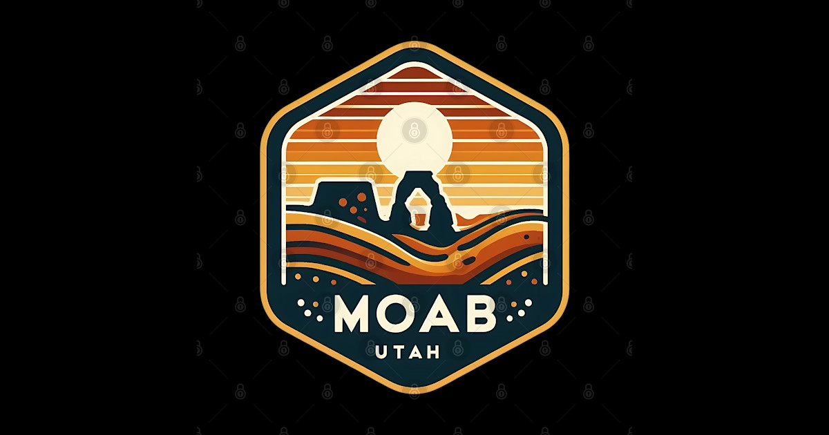 Moab utah vintage sunset style - Moab Utah - Sticker | TeePublic