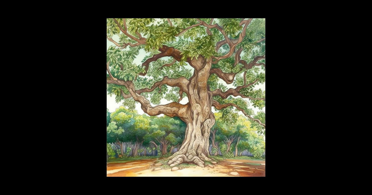 Camphor tree drawing - Art Nouveau - Sticker | TeePublic