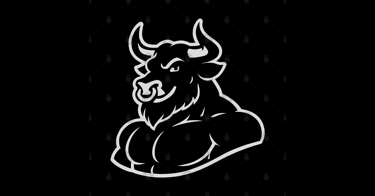Handsome Anthro Furry Bull Black and White Art - Furry - Sticker ...