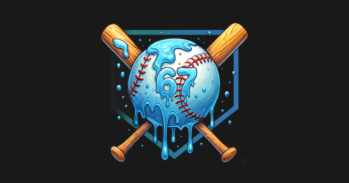 67 Baseball Dripping Ice Cream Drip Youth Boys Baseball - Baseball Drip ...