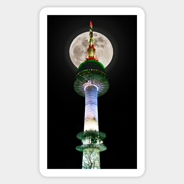 Seoul Tower. - Tower - Sticker | TeePublic