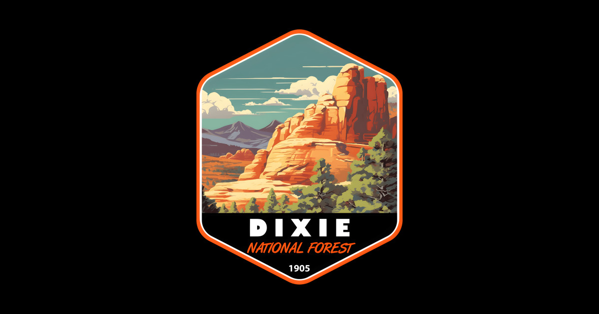 Dixie National Forest Utah Vintage Emblem - Dixie - Sticker | TeePublic