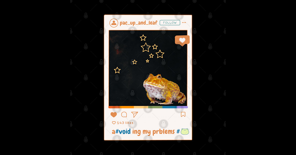 A Voiding My Problems Frog Social Media Post - Frog - Sticker | TeePublic