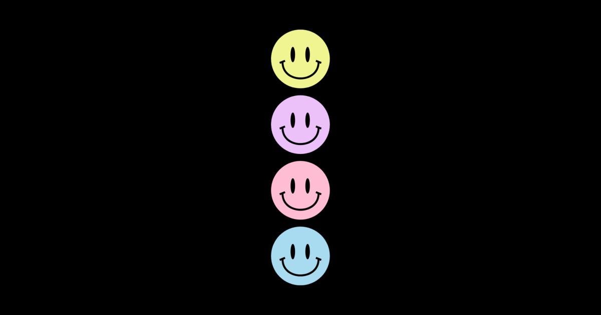 Smiley Happy Faces Pastel - Smiley Face - Sticker | TeePublic