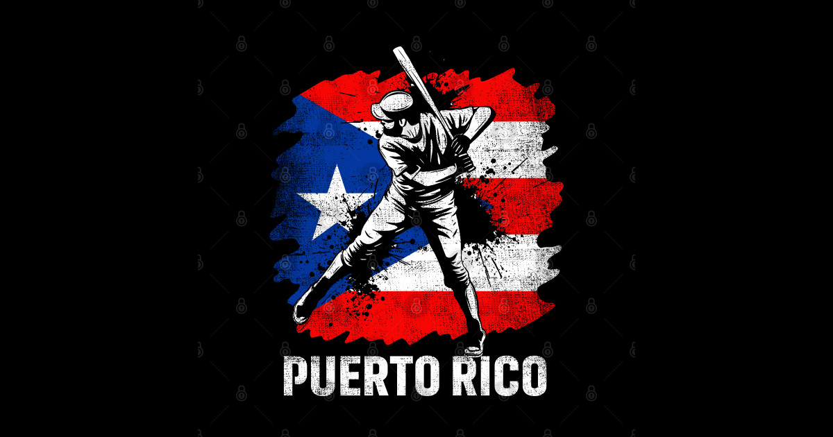 Puerto Rican Baseball Player Puerto Rico Flag Baseball Fans - Puerto ...