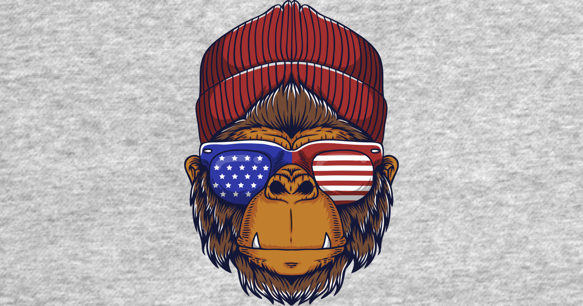 USA Fourth of July Monkey - American Monkey - T-Shirt | TeePublic