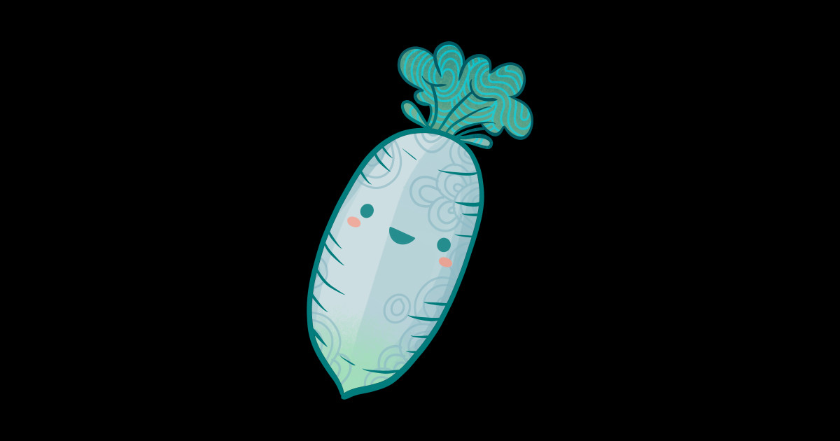 Cute Smiling Daikon Radish - Daikon - Sticker | TeePublic