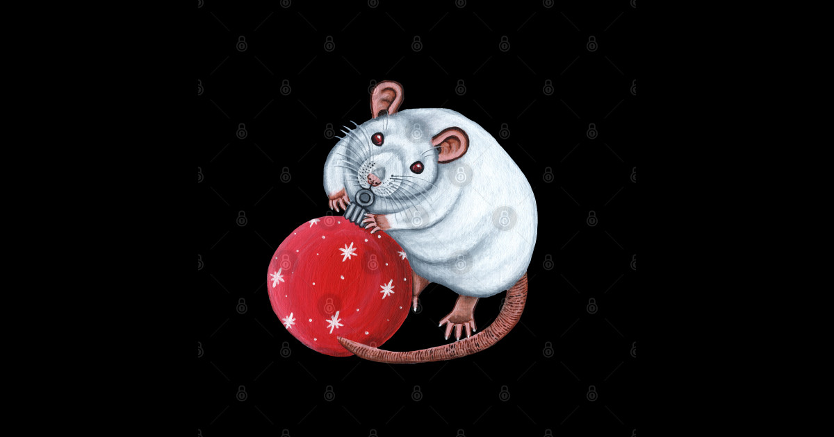 Albino Rat with Bauble - Albino Rat - Magnet | TeePublic