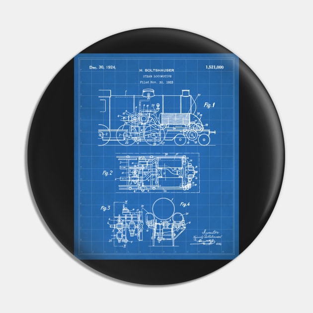Steam Train Patent - Steam Locomotive Art - Blueprint - Steam Train ...