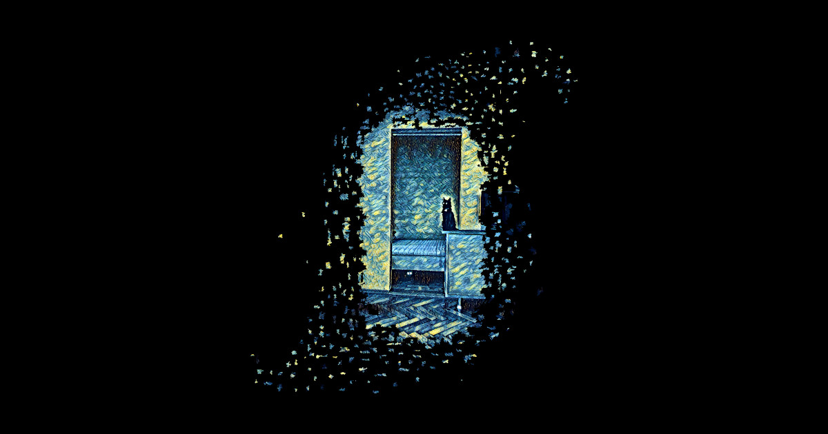 Cats of Expressionism - Starry Night - Sticker | TeePublic