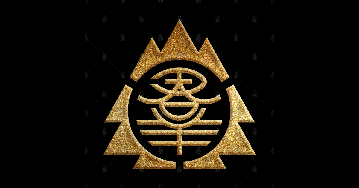 Gunma Prefecture Symbol in Gold Faux - Gunma Prefecture - Sticker ...