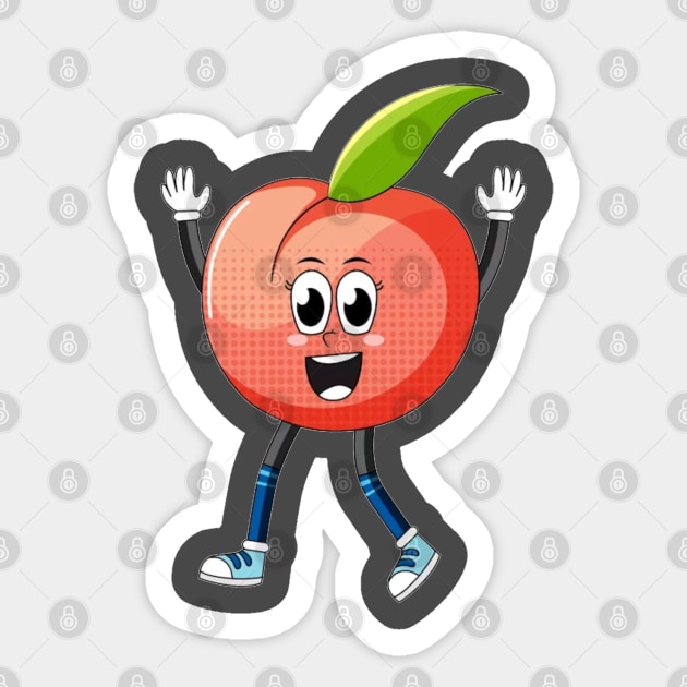 Apple cartoon character - Apple - Sticker | TeePublic
