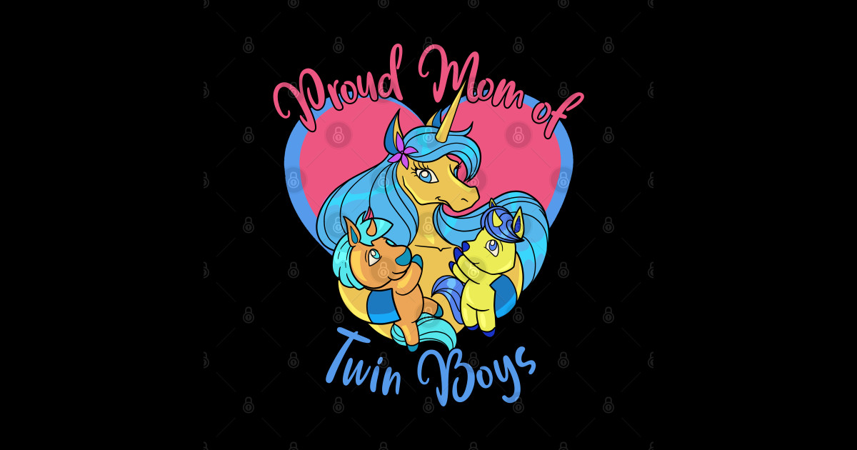 Unicorn Twins - Proud Mom of Twin Boys - Proud Twin Mom - Sticker ...