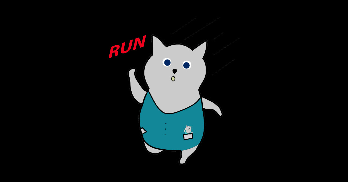 Running cat - Run Cat - Sticker | TeePublic