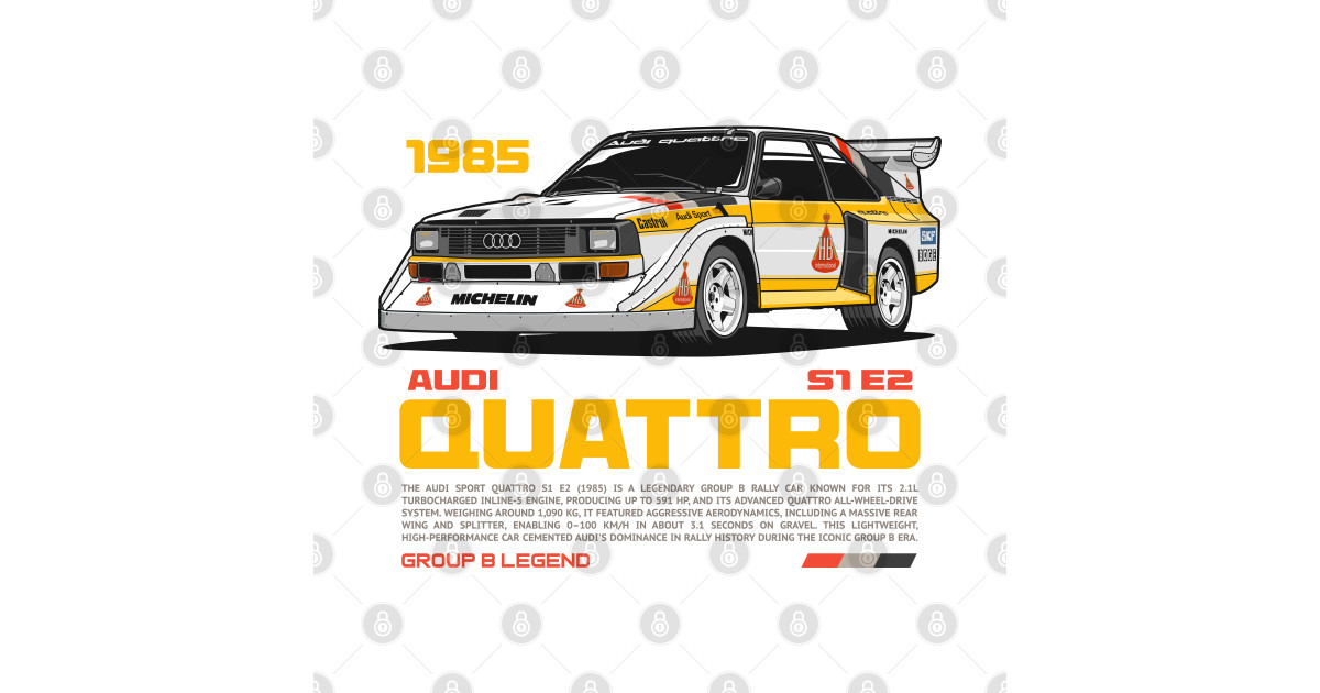 Rally Quattro S1 E2 - Audi Quattro - T-Shirt | TeePublic