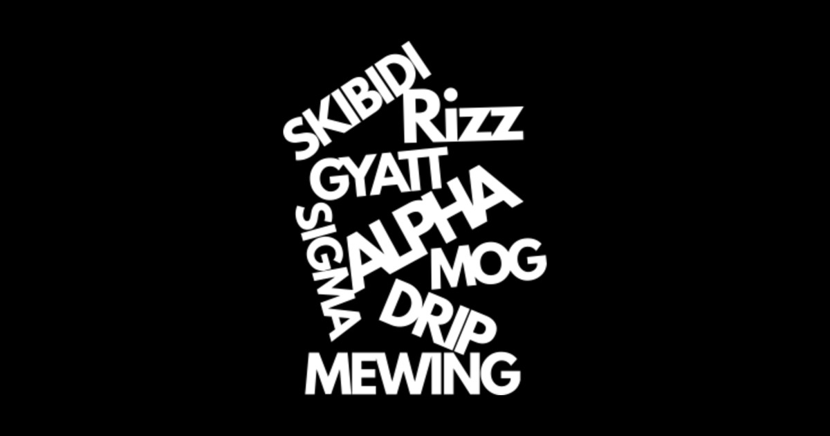 SKIBIDI SIGMA ALPHA RIZZ GYATT MOG DRIP MEWING brainrot design tiktok ...