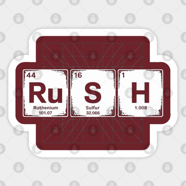 Rush Periodic Table Elements Chemistry Gift - Rush Periodic Table ...