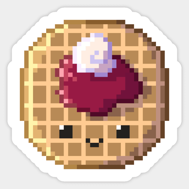 Pixel waffle - Pixel Art - Sticker | TeePublic