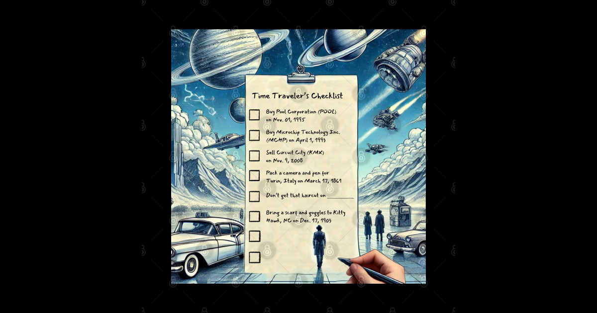 Time Travel Checklist - Time Travel - Sticker | TeePublic