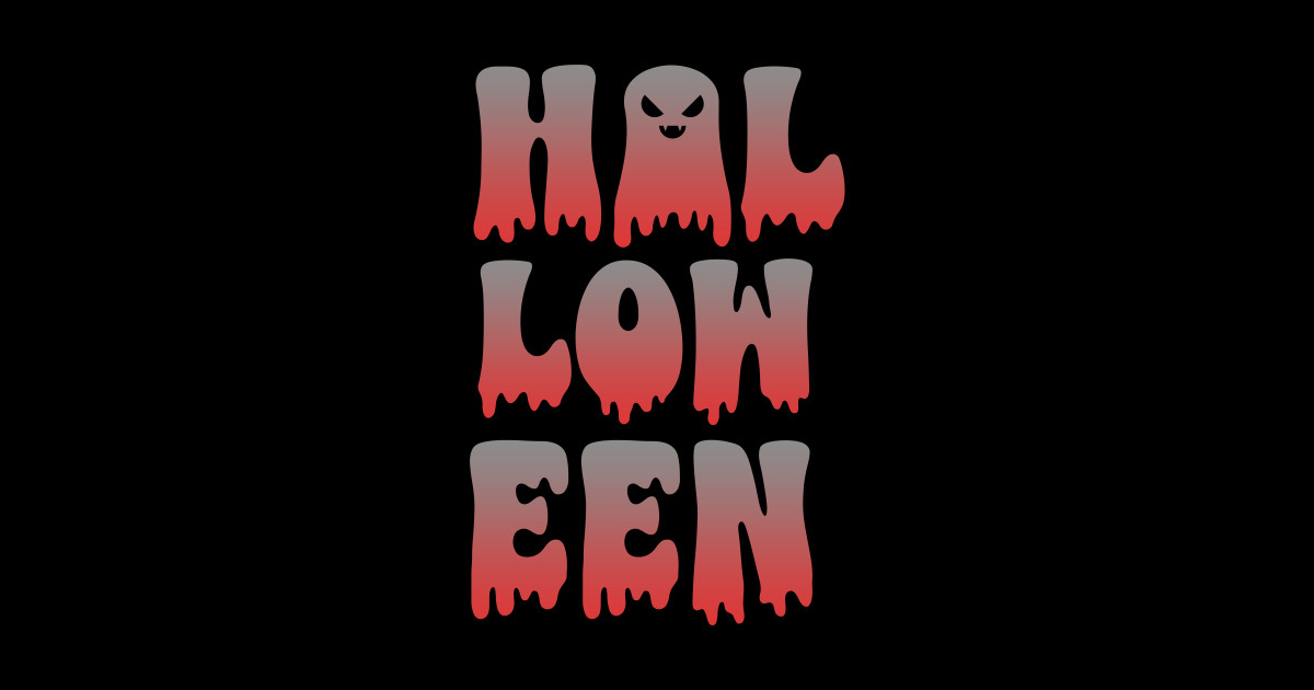 Halloween grey red gradient easy costume - Halloween Text - Sticker ...
