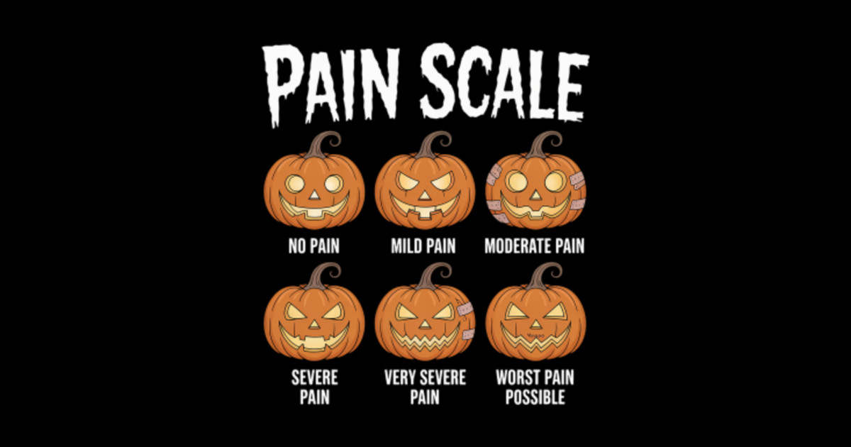 Pain Scale Spooky Pumpkin - Pain Scale Spooky Pumpkin - Sticker | TeePublic