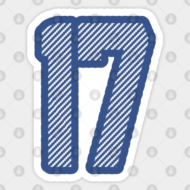 Iconic Number 17 - Number 17 - Sticker | TeePublic