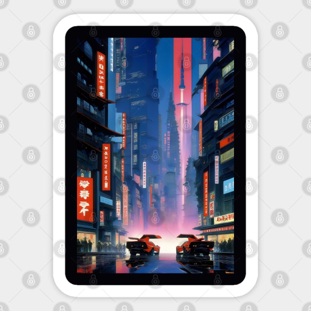 Neo Japanese city aesthetic - Neo Japan - Sticker | TeePublic