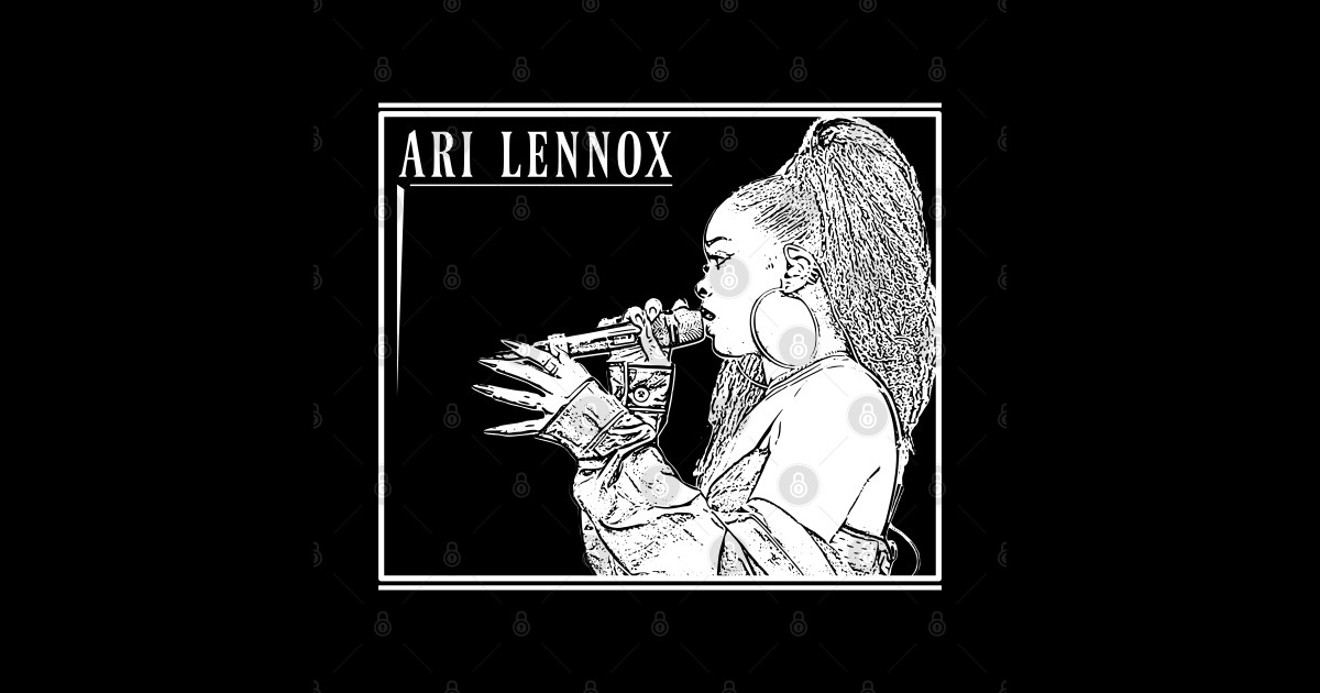 Ari lennox // White retro - Rnb Music - Sticker | TeePublic