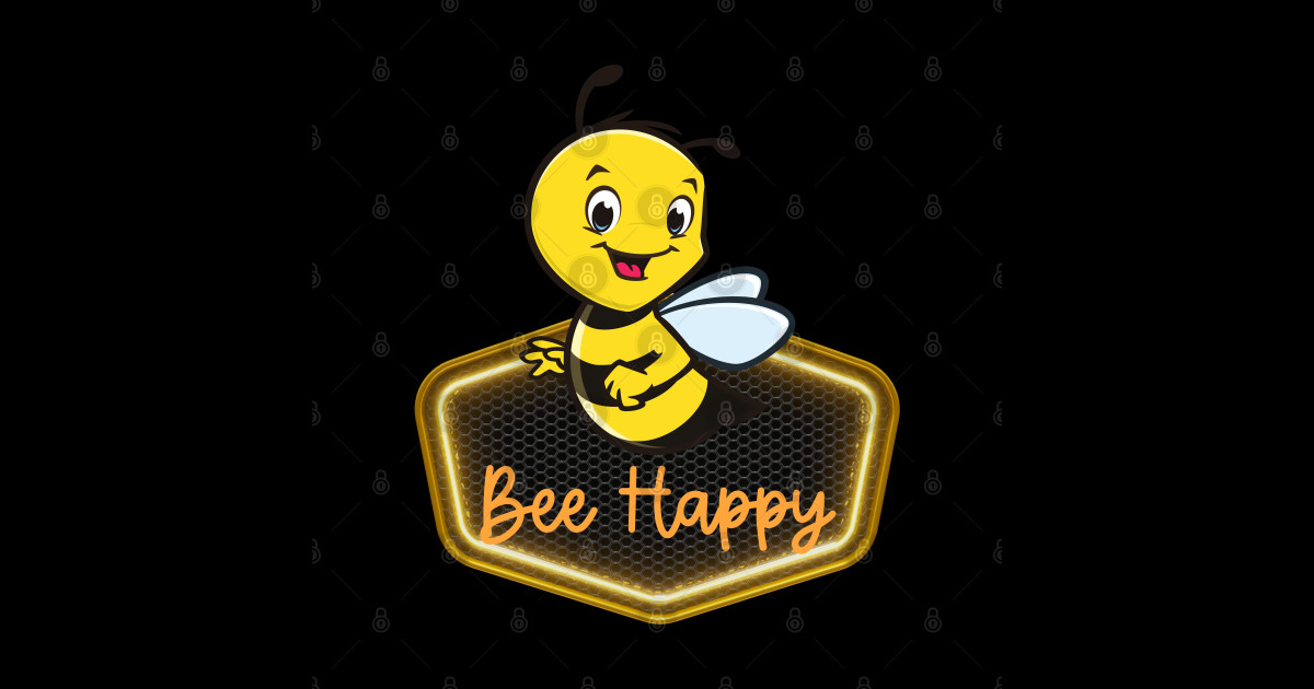 BEE HAPPY CUTE Bumblebee - Bee Happy - Sticker | TeePublic