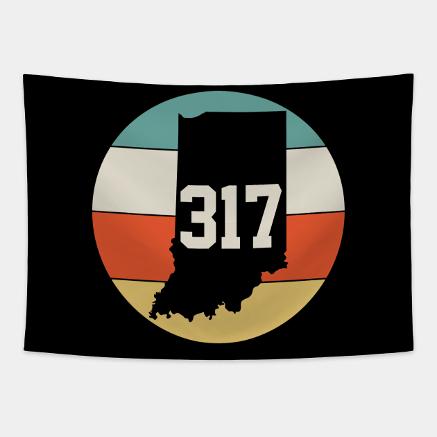 317 Area Code Indiana Indianapolis Retro - 317 Area Code - Tapestry ...