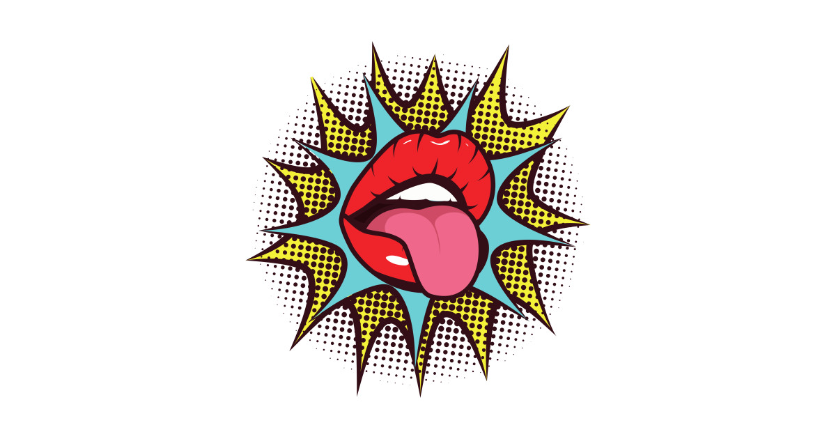 Mouth with tongue Pop Art - Pop Art - T-Shirt | TeePublic