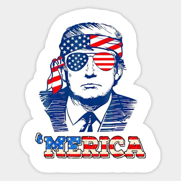 'Merica Trump Happy 4Th Of July Trump American Flag - Merica Trump ...