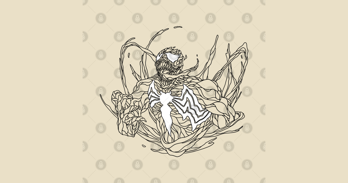 venom onfire outline - Venom - T-Shirt | TeePublic