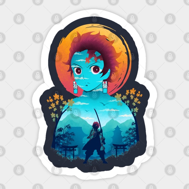 Tanjiro Kamado - Demon Slayer - Sticker | TeePublic