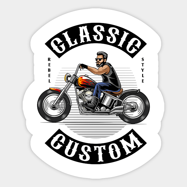Classic Custom Chopper - Chopper Motorcycle - Sticker | TeePublic